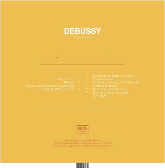 Jean Yves Thibaudet - Debussy: The Piano Works (LP) (Coloured Vinyl ...