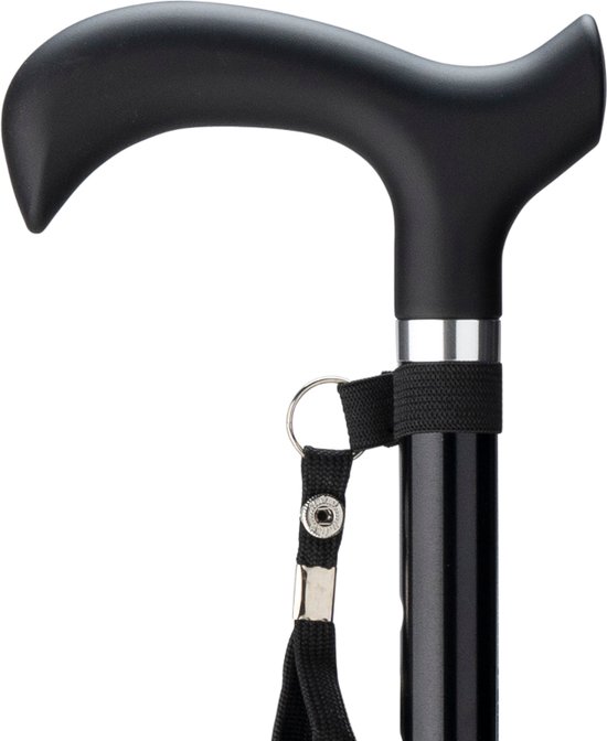 Wandelstok Zwart met ergonomisch comfort handvat en polsbandje ...