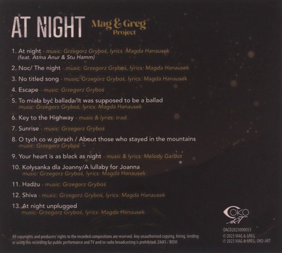 Mag & Greg Project: AT NIGHT [CD], Mag | Muziek | bol