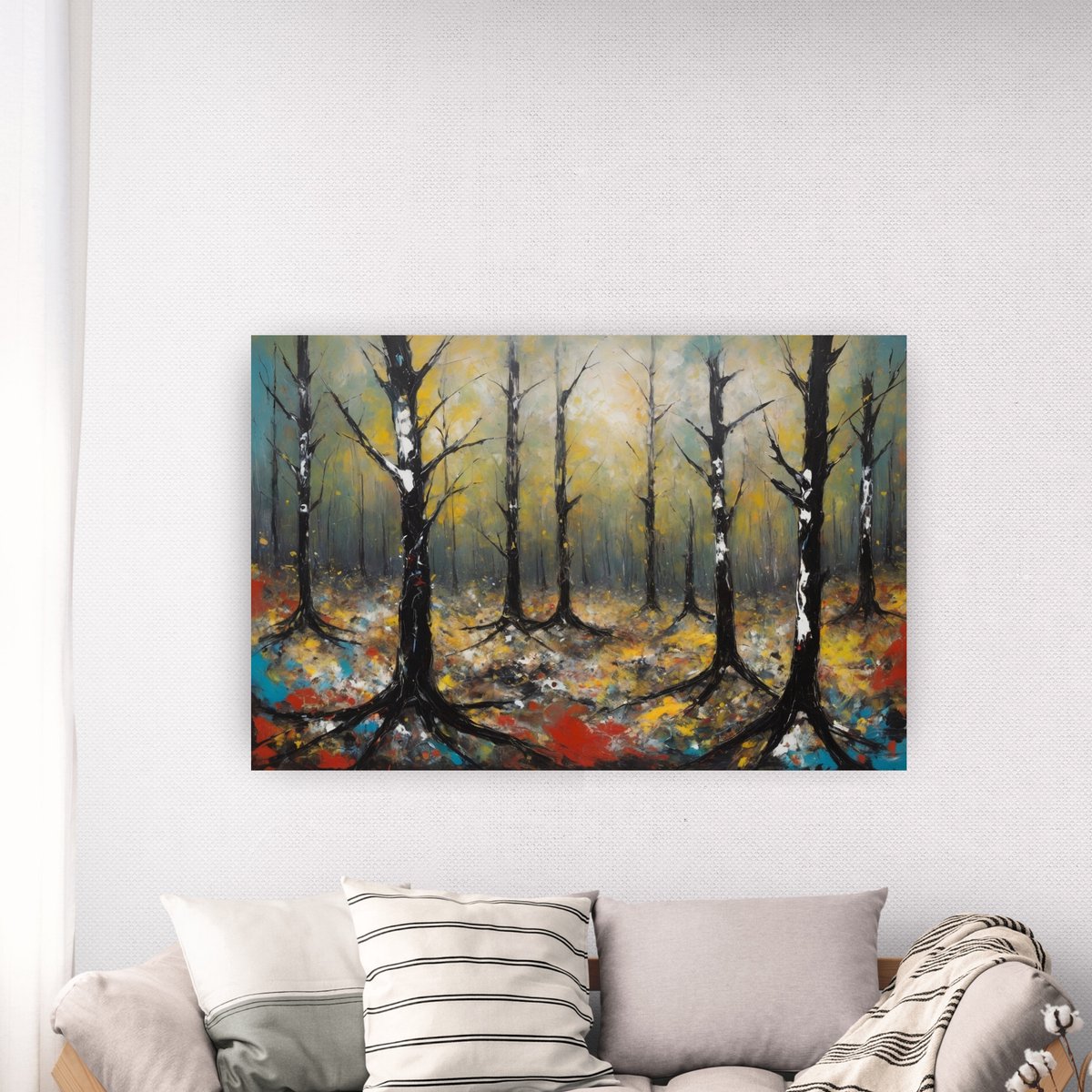 Bos Jackson Pollock stijl poster - Bos wanddecoratie - Poster Jackson ...