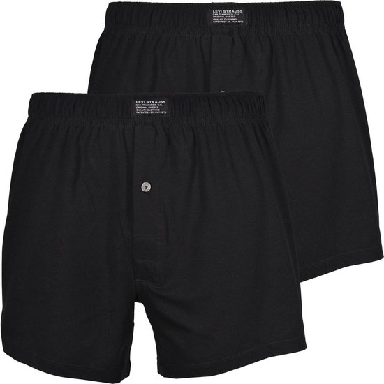Levi's Wijde boxershort/Pyjamabroek kort - 2 Pack 002 Black - maat L (L ...