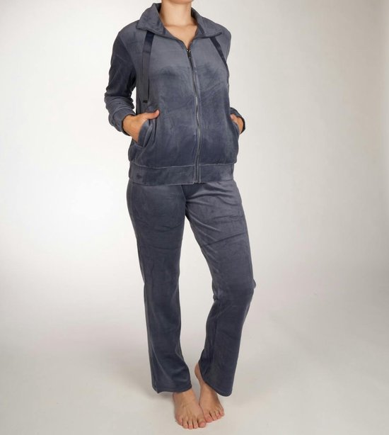 Pastunette Deluxe - Huispak Vicky - Blauw - Velours - Maat 50 | bol