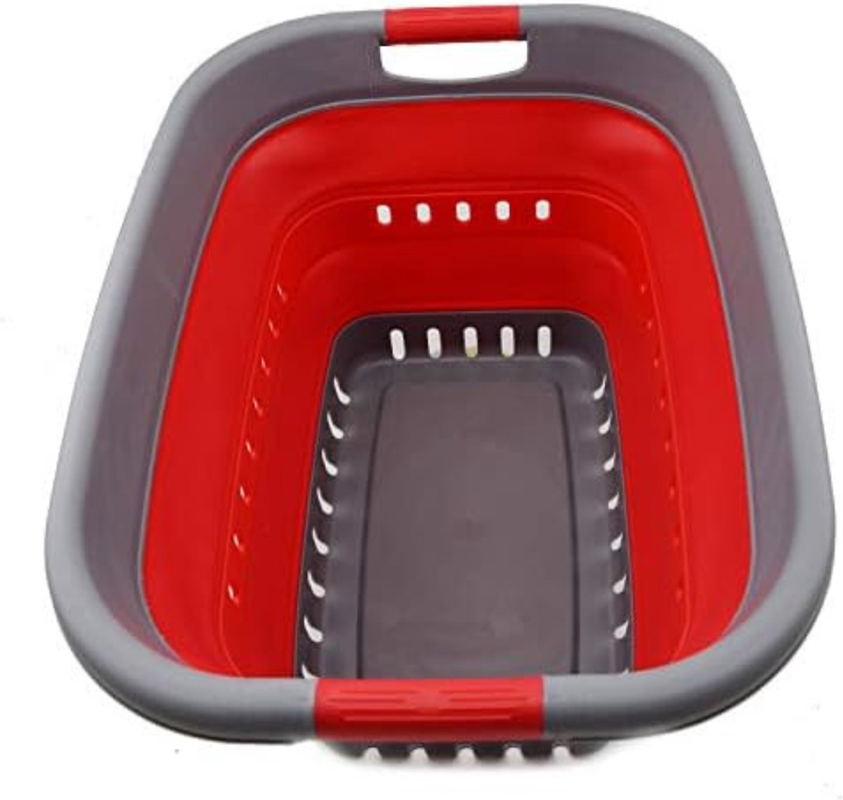 Heupwasmand - Wasmand Ergo - Ergonomische Wasmand - Grijs - Rood | bol
