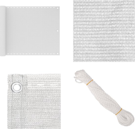 vidaXL Écran de balcon HDPE 75x400 cm Blanc - Écran de balcon - Brise ...