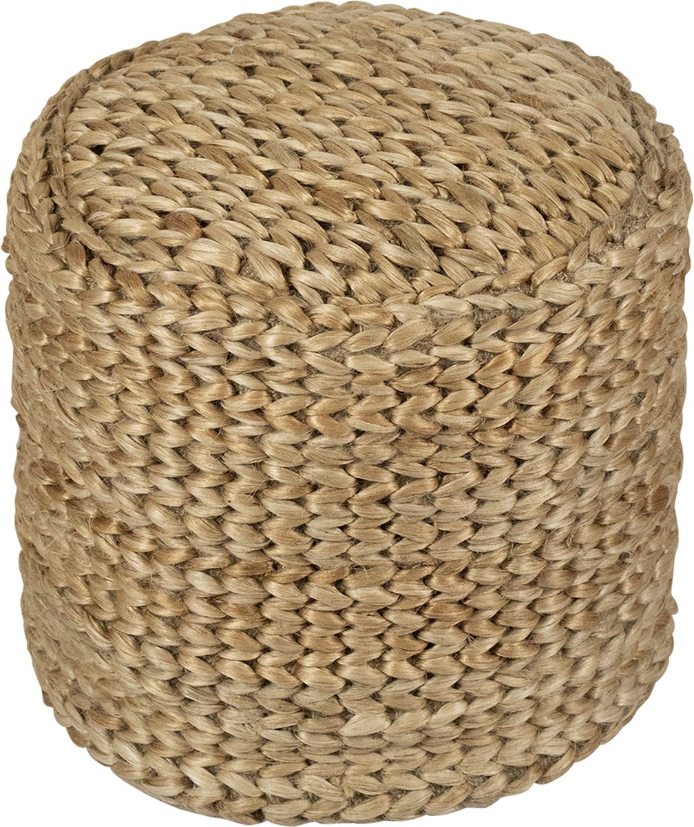 Handgemaakt jute poef Ø40cm | bol