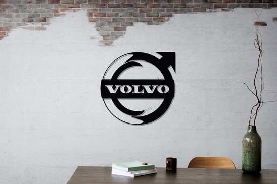 Volvo - Logo - Metaalkunst - Zwart - 70 x 90 cm - Auto Decoratie - Muur ...