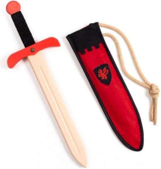 Kalid Medieval Toys - Zwaard Camelot 50 cm met Schede Rood - Carnaval ...