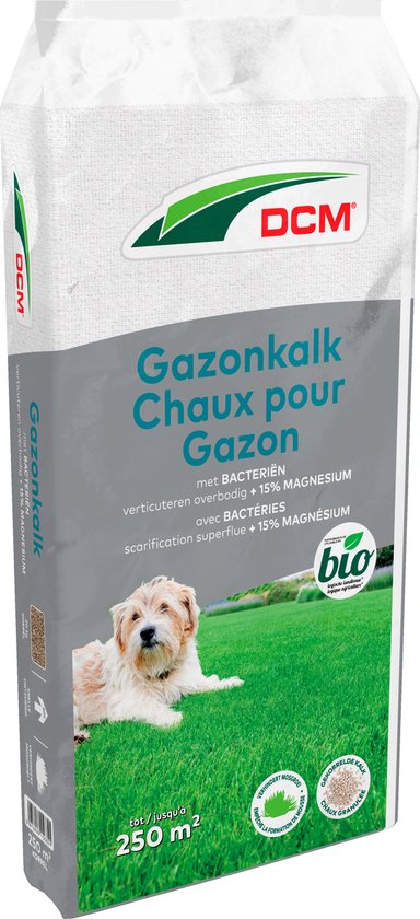 DCM Gazonkalk - Magnesiumkalk voor gazon - Tegen verzuring - 20 KG | bol