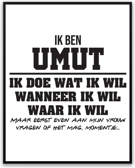 Umut- Partner toestemming vragen Fotolijst met glas 50 x 70 cm - Cadeau ...