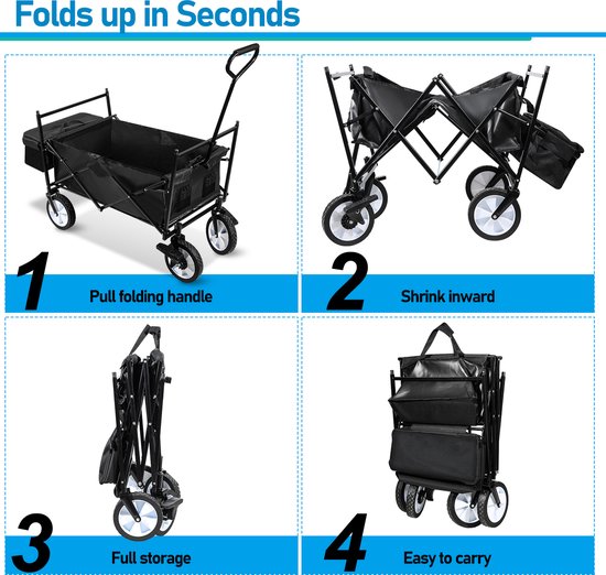 Bolderkar - Opvouwbaar - Bolderwagen - transportkar met dakje Kinderenvervoer... | bol