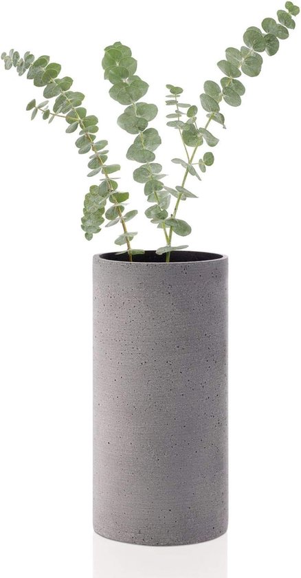 Vaas M van polystone, donkergrijs, puristische beton-look, decoratieve ...