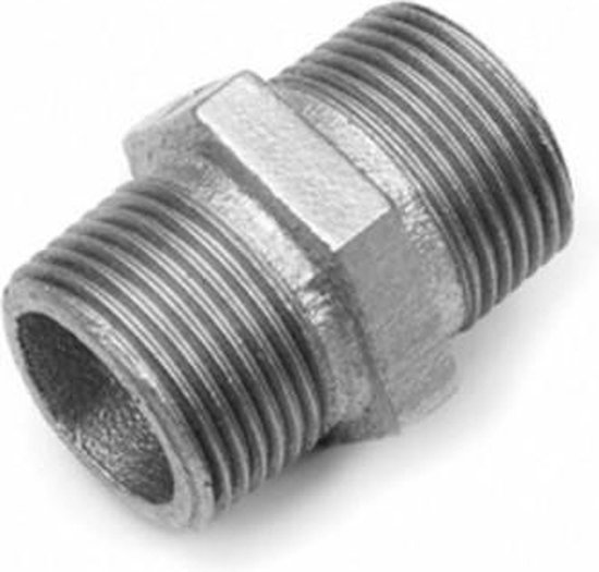 Dubbele nippel Nr.280 Gegalvaniseerd 1/2 | bol