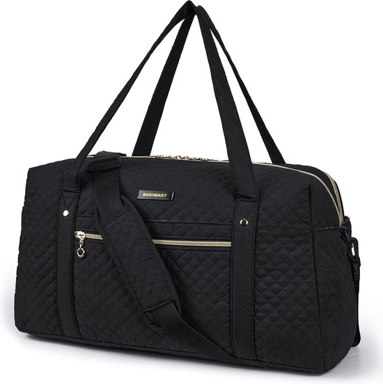 Weekendtas dames zwart - Reistas handbagage - Schoenenvak - Laptopvak | bol