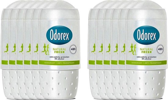 Odorex Deo Roller - Natural Fresh - Voordeelverpakking 12 x 50 ml | bol