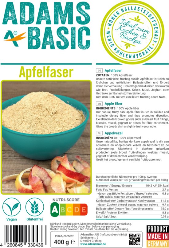 Adams Adams Basic Appelvezel 400 gr | bol