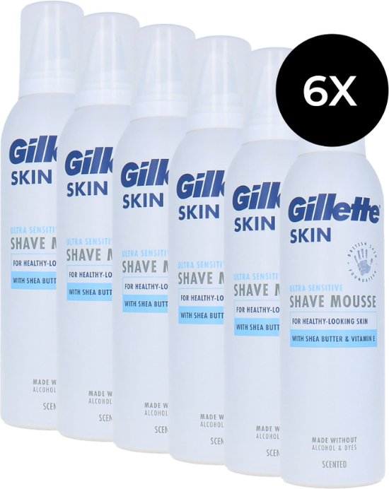Gillette Ultra Sensitive Shave Mousse - 6 x 240 ml | bol