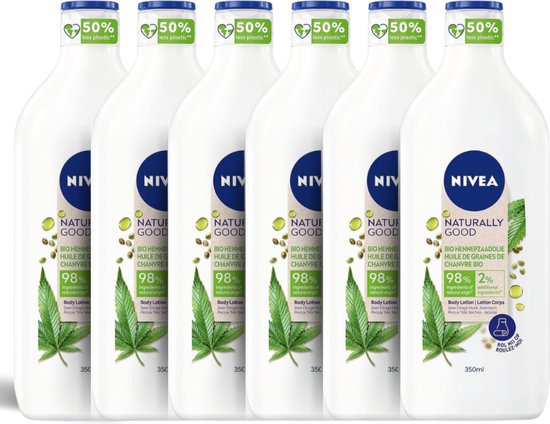 NIVEA Naturally Good Bio Hennepzaadolie Body Lotion - 6x350ml | bol
