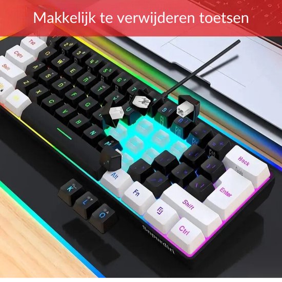 Gaming Toetsenbord - 60% Keyboard - RGB Toetsenbord | bol