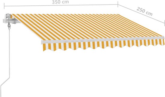 vidaXL Luifel vrijstaand automatisch 350x250 cm geel en wit ...