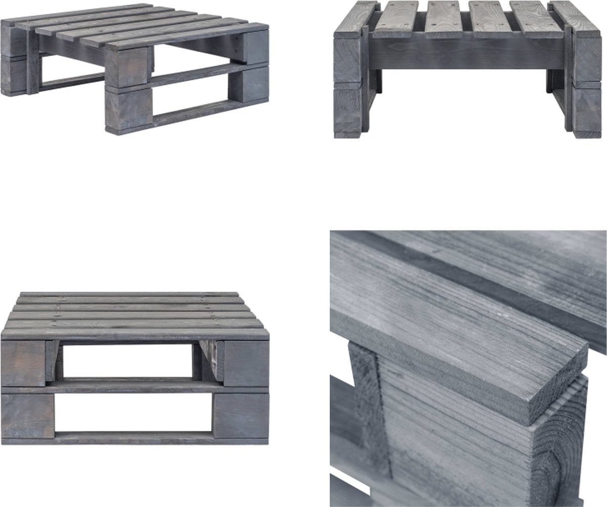 vidaXL Tuinpoef pallet hout grijs - Poef - Poefs - Poefen - Pallet Poef ...