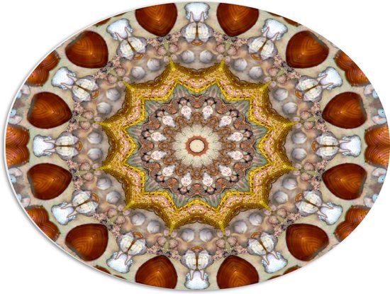 PVC Schuimplaat Ovaal - Figuren - Kaleidoscoop - Kleuren - 68x51 cm ...