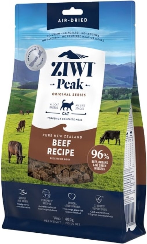 ZIWI Peak Gently Air Dried - Kattenvoer - Rund - 400 g | bol
