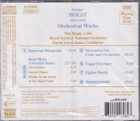 Beni Mora, Somerset Rhapsody, Invocation - Gustav Holst - Tim Hugh ...