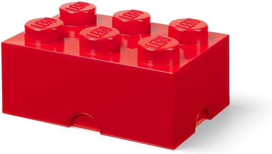 Lego - Opbergbox Brick 6 - Polypropyleen - Rood | bol