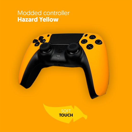 Playstation 5 controller - Hazard Yellow Modded Front & Backshell ...