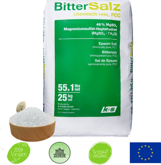 Epsom zout - Bitterzout - Magnesiumsulfaat 49% FCC (Food Grade ...