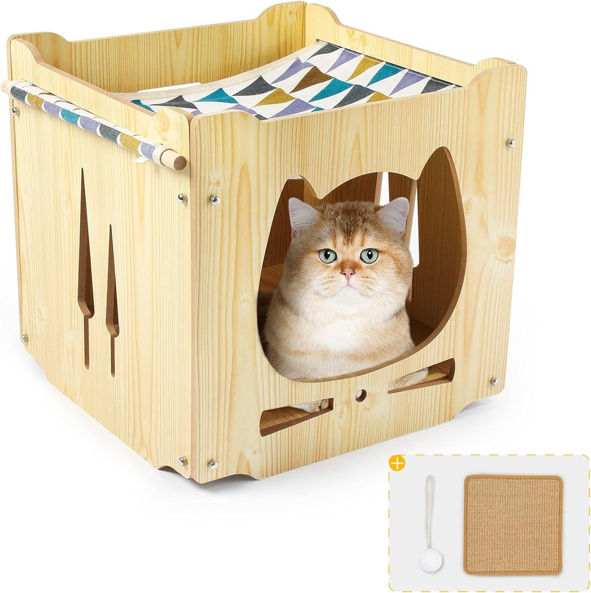 Kattenhuisje, warm en gezellig pluche katteniglo, wasbaar hondenbed met ...