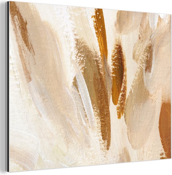 Wanddecoratie Metaal - Aluminium Schilderij Industrieel - Verf - Wit ...