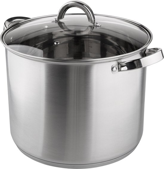 Altom Design Fabio RVS XL Hoge Soeppan / Kookpan 28cm 12.5L Met Glazen ...