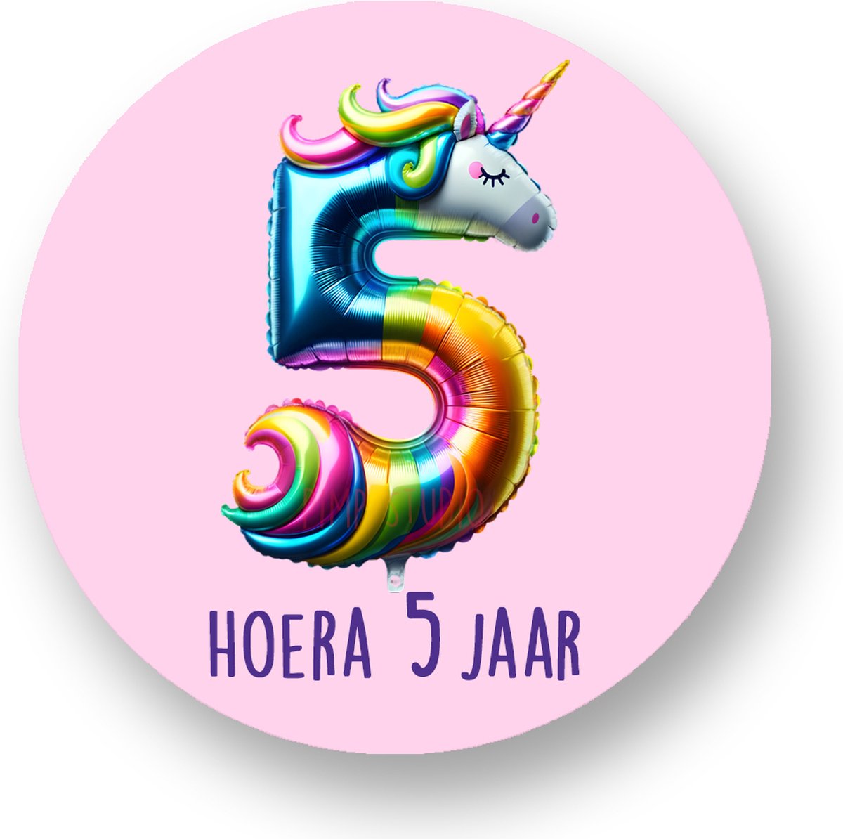 Traktatie Stickers Folieballon Unicorn - 5 jaar -Sluitstickers - Kinderfeest Traktatie... | bol