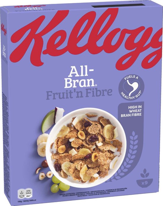 Kellogg's All bran fruit 'n fibre 8 pakken x 375 gram | bol