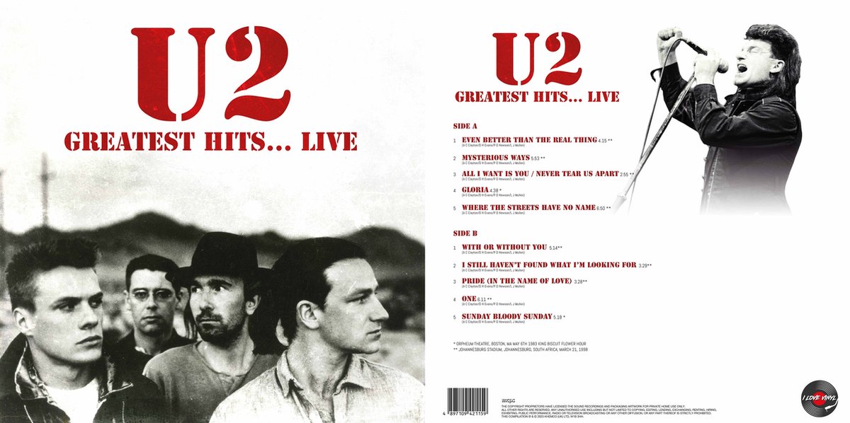 U2 Greatest Hits Live, U2 | Muziek | bol