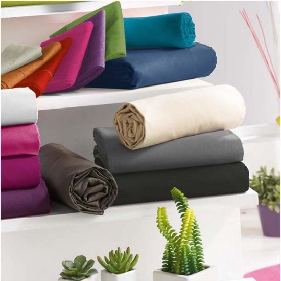 Hoeslaken 57 draden/cm² alle maten- Antraciet - 180 x 200 cm | bol