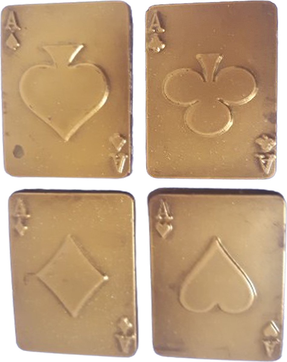 Chocolade speelkaarten. Aas Azen kaart van chocola. 4 stuks. Harten ...