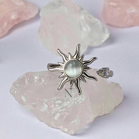 Luminora Solar Ring Zilver - Fidget Ring Zon - Anxiety Ring - Stress ...