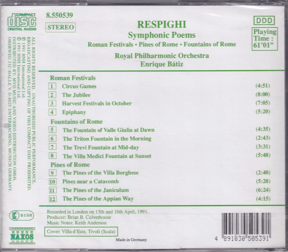 Symphonic Poems - Ottorino Respighi - Royal Philharmonic Orchestra ...