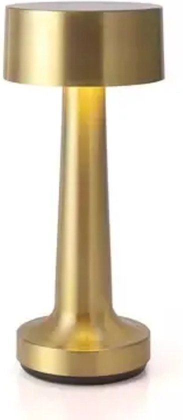 Tafellamp Oplaadbaar – Goud - LED - 3 Lichtkleuren - Acryl + Metaal ...
