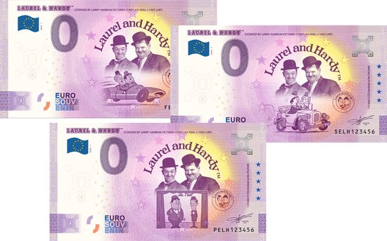 0 Euro biljet 2024 Laurel & Hardy serie van 3 | bol