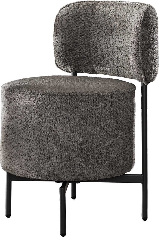 Eetkamerstoel Grijs Boucle - Draaibaar - 21kg - Cocktail | bol