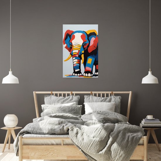 Olifant kleurrijk poster - Olifant posters - Poster modern ...