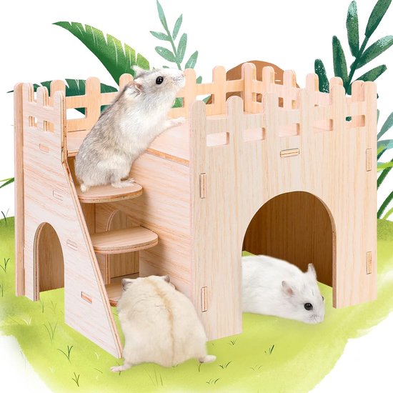 Houten hamsterhuis, houten huis voor hamsters, houten huis, klein ...