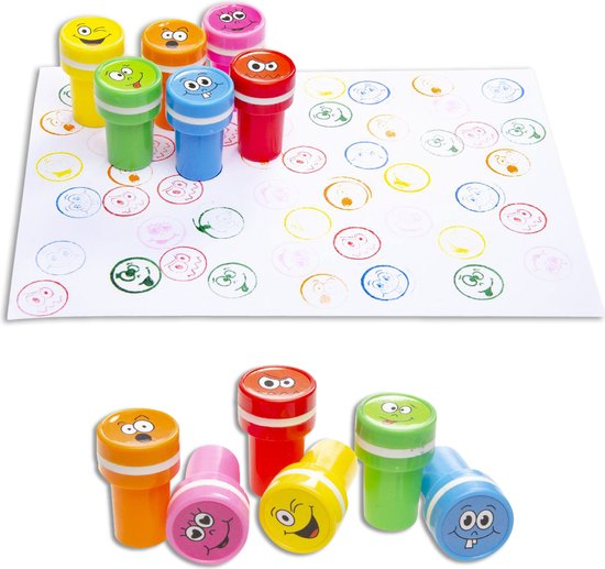 Stempels Smiley 24 Stuks - Stempel voor Kinderen - Knutselbenodigdheden ...