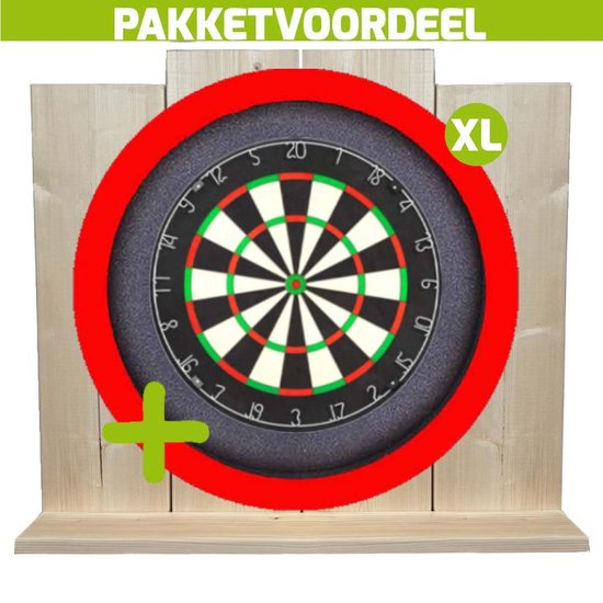 Lena Professional Dartbord + Lena Dartbordverlichting Basic XL Rood ...