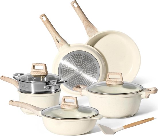 Pannenset inductie - pannenset met deksel - pan 24 cm - braadpan ...