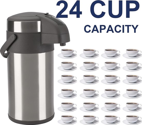 Pompkannen, thermoskannen, koffiedispenser, roestvrij staal ...