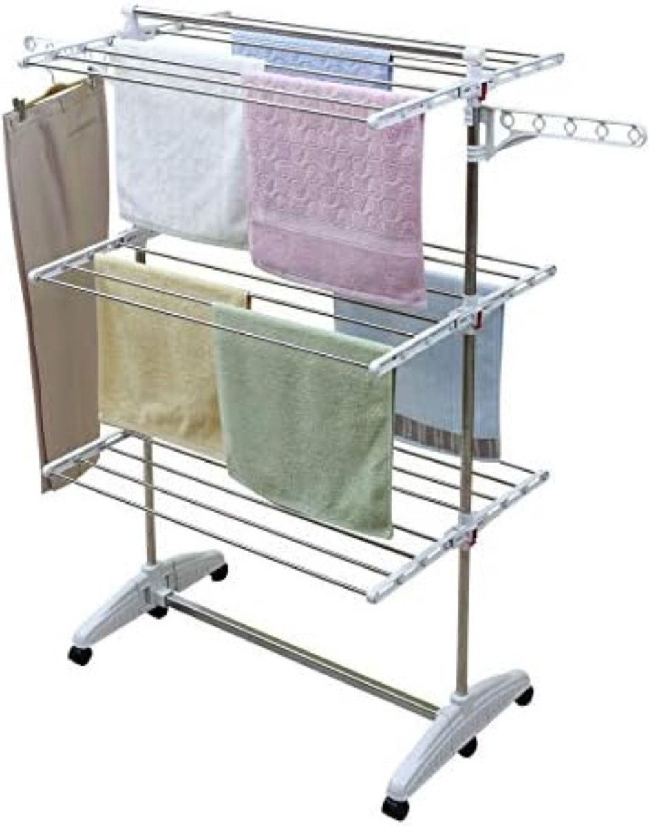 Wasrek Staand - Droogtoren Met Wieltjes - Droogrek Op Wieltjes - Wasrek ...